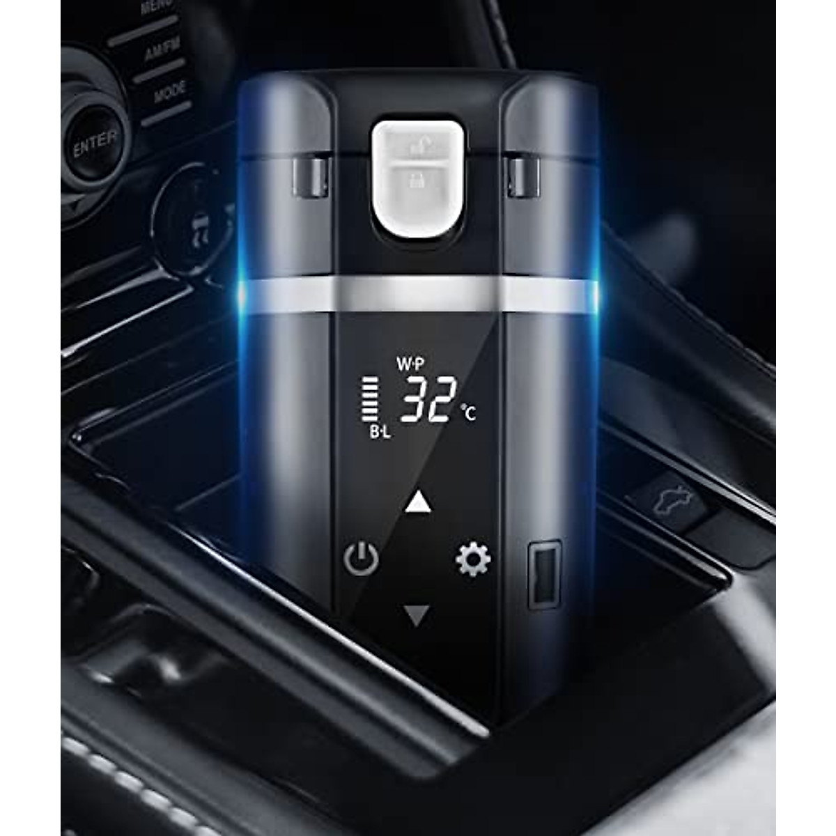 24V/12V Travel Electric Kettle for Car/Truck, 480ml Car Heating Mug with Anti-Spill Lid, Leakproof, 304 Stainless Steel Liner Portable Coffee Tea Cup Up to 100℃ Variable Temp Control Thermos