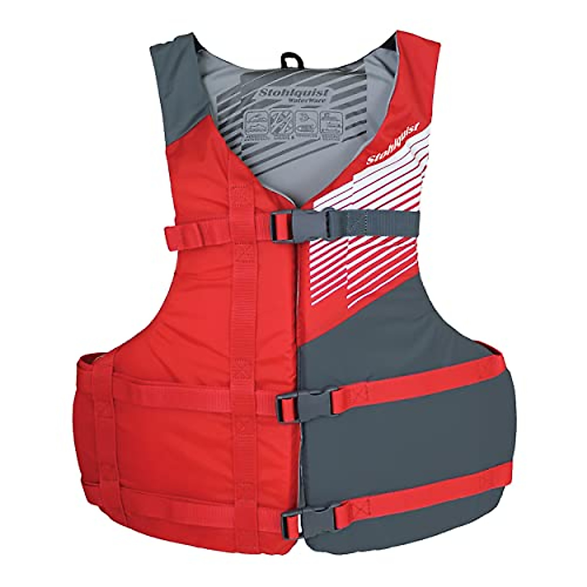 Stohlquist Fit Adult PFD Life Vest | Pack of 4 | Coast Guard Approved, Adjustable Size, Unisex, Lightweight, High Mobility, PVC Free Life Jacket - Value Pack