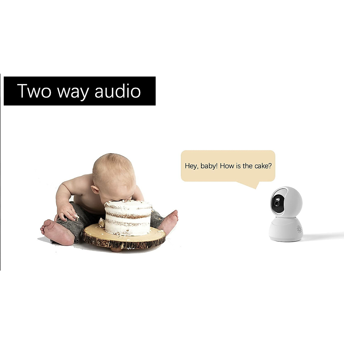 Home Security Camera System 1080P HD Indoor Smart Pan/Tilt Cam, Motion-Activated with 2.4G Wi-Fi, Night Vision - Compatible with Alexa and Google Assistant