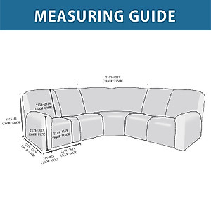 ele ELEOPTION 5 Seater Sectional Recliner Cover, 7-Pieces Recliner Sofa Covers, Corner Reclining Sofa L-Shaped Sectional Couch Slipcovers Furniture Protector Thick Soft Washable(Peacock Blue)