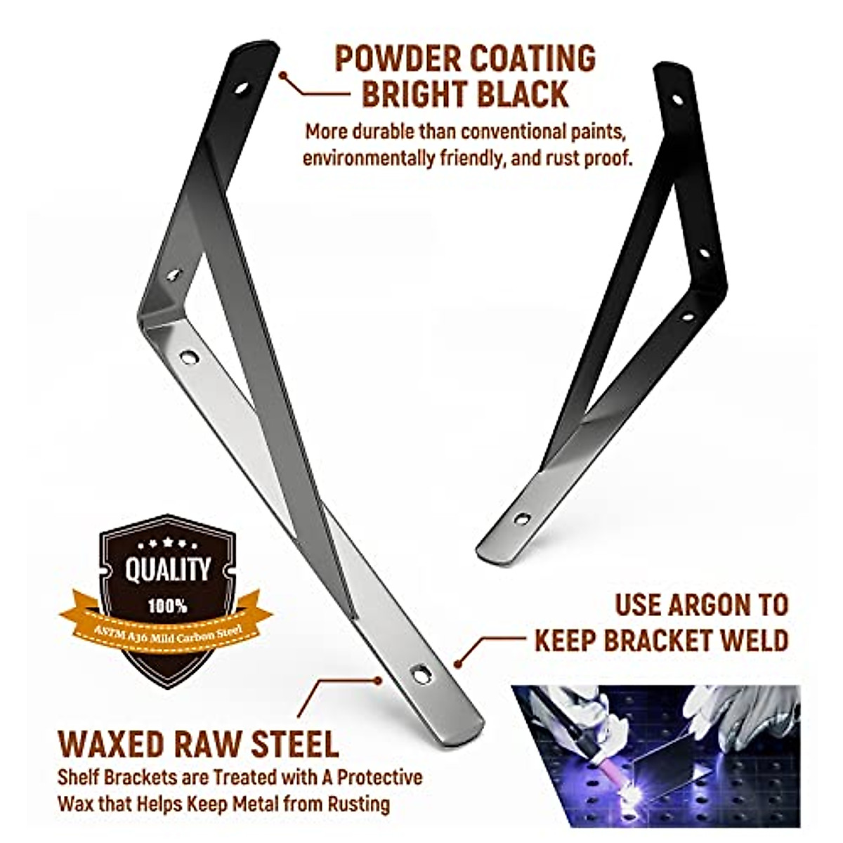 LEOPO Corner Floating Shelves Set of 4, Hardwood Storage Shelves, Cozy & Dependable Floating Shelves for Bedroom, Living Room, Kitchen, Office and More