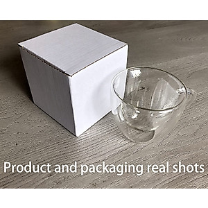 PCduoduo Heart Shaped Cup，Heat resistant creative double layer heart cup cup clear glass milk cup tea milk cup cup coffee cup (6.3oz/180ml)