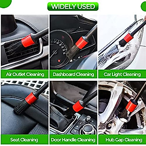 BEIJITA 11Pcs Car Cleaning Brushes,Auto Detailing Brushes Set for Cleaning Wheels, Car Interior Detailing Kit for Cars,Tire Brush,Chemical Guys, Exterior, Leather, Air Vents Car Detailing Kit