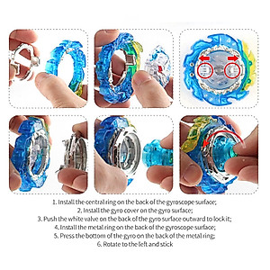 String Left/Right Launcher LR+Grip Battling Tops Blades Evolution Turbo God Starter Game Accessories Bey Burst Gaming Toy B-203 Helios Hyperion Ultimate Fusion DX Set Booster Spinning Top Toy (B-203)
