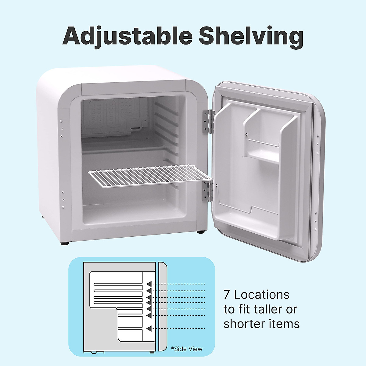 Husky Premium White Retro Mini Refrigerator with 1.5 Cu.ft./43L Capacity, Countertop Mini Fridge with Reversible Door, Retro Mini Fridge, Freestanding Retro Small Fridge for Bedroom, Bar, and Office