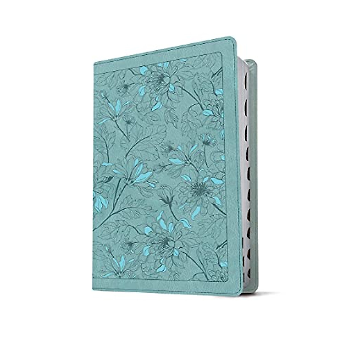 KJV Personal Size Giant Print Bible, Filament Enabled (LeatherLike, Floral Leaf Teal, Indexed, Red Letter)
