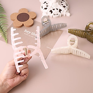 KUDUOER Hair Clips Ladies and Girls Large Banana Hair Clips High Elasticity Claw Clips Anti-Slip Butterfly Hair Clips Suitable for Thin Hair and Thick Thick Hair Clips 4pcs