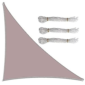 JLCP 3X4x5m Sun Sail Shade, Right Angle Triangle Shade Sail with 3 Ropes,Waterproof UV-Block Wear-Resistance Awning Canopy for Garden Patio Deck Yard Lawn Camping,Light Brown