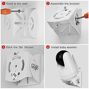 Baby Monitor Mount for VAVA Baby Monitor Camera VA-IH006/ VA-IH009/HiPP Baby Monitor,Adjustable Angle Wall Mount Bracket,Aluminum Alloy Material (White)