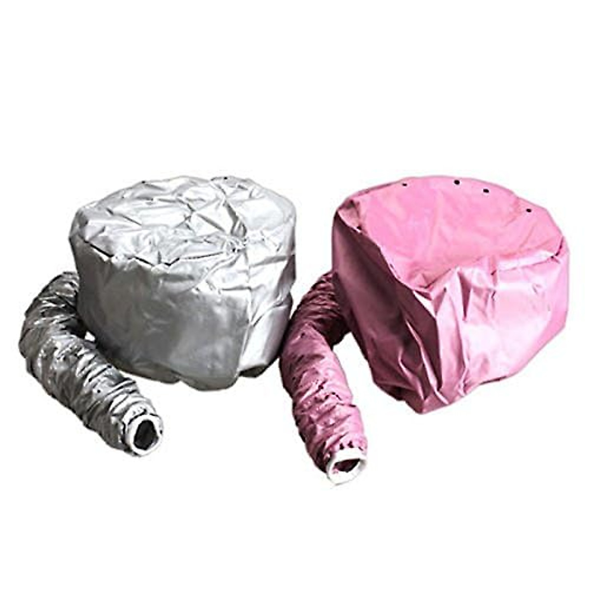 Kingzhuo 2 Pcs Bonnet Hair Dryer Portable Safe Women Hair Dryer Soft Bonnet Hair Dryer Hood Soft Hat Hair Dryer Hat Dryer for Blower (one Sliver Another is Pink)