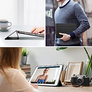 ProCase Smart Case for iPad 9.7 Inch iPad 6th 5th Generation Cases, iPad Air 2, iPad Air Case, Slim Soft TPU Stand Smart Case for iPad 9.7 2018 2017 Model iPad Air 2 Air 1 -Black