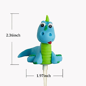 3 Pcs Baby Dinosaur Cake Toppers Miniature Dinosaur Cupcake Inserts for Baby Shower Boys Girls Forest Animals Theme Birthday Party Decor