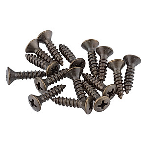 #6 x 5/8" Antique Brass Oval Head Phillips Wood Screws - Pack of 25 - Self Tapping Screws for Wood - OH658-SAB