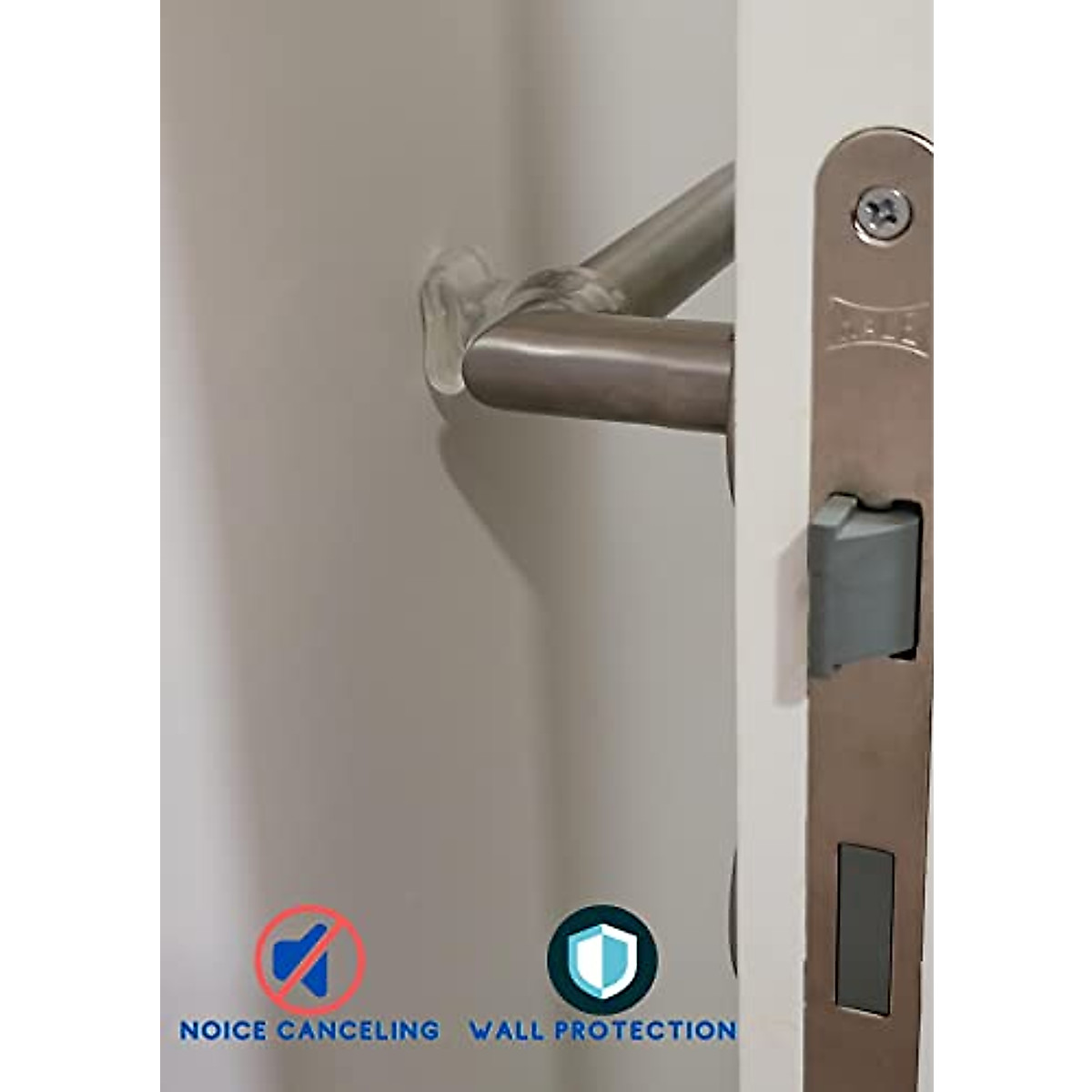 Clear Door Stopper Wall Protector (4 Pcs), Silicone Door Handle Stoppers, Noise Canceling from Door Knobs, Silicone Clear Door Bumper, Door Knob Wall Shield, Shock Absorbent Wall Protector