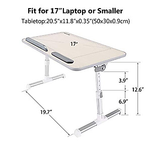 Laptop Bed Tray Table, Nearpow Adjustable Laptop Bed Stand, Portable Standing Table with Foldable Legs, Foldable Lap Tablet Table for Sofa Couch Floor - Medium Size