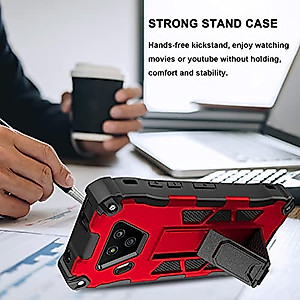 Ailiber Compatible with Kyocera DuraForce Ultra 5G, DuraForce UW E7110 Case with Screen Protector, for Magnetic Car Mount, Kickstand Holder, Durable Armor Full Body Cover for DuraForce Ultra 5G UW-Red