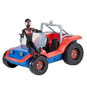 Marvel Spider-Man Spider-Mobile 6-Inch-Scale Vehicle with Miles Morales Action Figure, Toys for Kids Ages 4 and Up