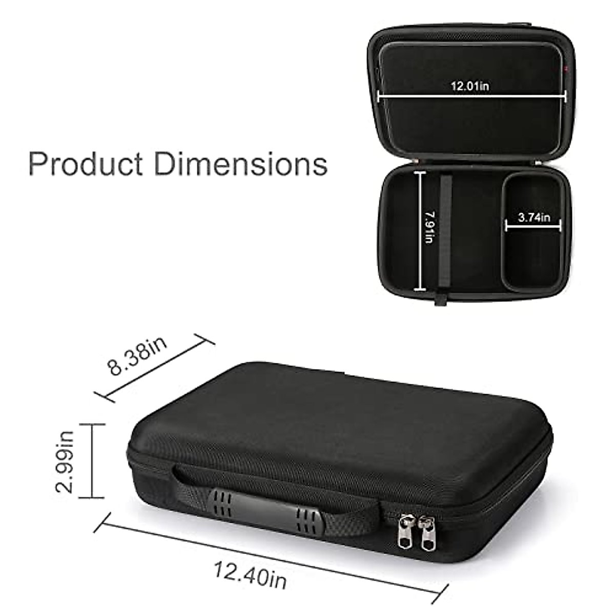 RAIACE Hard Storage Case Compatible with Apple Mac Mini M1. (Case Only, Not Include The Device and Accessories) - Black(Black Lining)