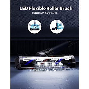 Voweek Cordless Vacuum Cleaner, 250W Powerful Stick Vacuum, 6 in 1 Lightweight Vacuum Cleaner with 3 Modes, LED Display, 40Mins Runtime Handheld Vacuum for Home Pet Hair Car