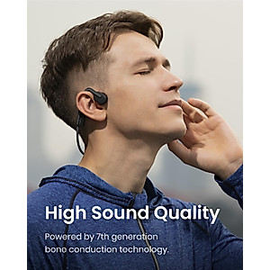 SHOKZ OpenMove - Open-Ear Bluetooth Sport Headphones - Bone Conduction Wireless Earphones - Sweatproof for Running and Workouts, with Sticker Pack (Grey) (Renewed)