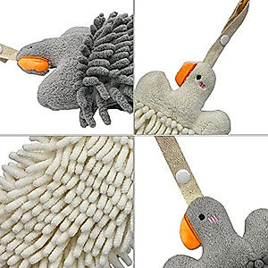 Hanging Hand Towel for Kitchen and Bathroom | Chenille Hand Towel with Button Loop | Funny Cute Microfiber Towel 2 Pcs