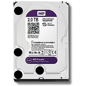 WD Purple 2TB Surveillance Hard Disk Drive - 5400 RPM Class SATA 6 Gb/s 64MB Cache 3.5 Inch - WD20PURX [Old Version] (Renewed)