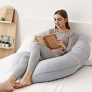 MOVEBO Pregnancy Pillow, Pregnancy Body Pillow, Pregnancy Pillows for Sleeping, Maternity Pillow for Pregnant Women (Grey)