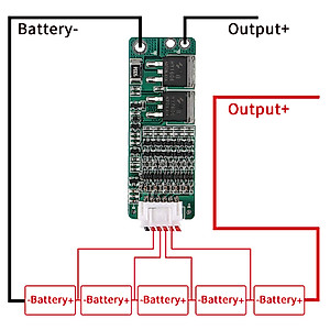 4 Pcs MELIFE 5S 15A Charger PCB BMS Protection Board for 18650 Lithium Battery Cell Battery Charger Lipo 18V 21V with 6-core Wire