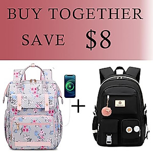 HIDDS Laptop Backpack 15.6 Inch Bundle Women Purse College School Bag Baby Diaper Backpacks Large