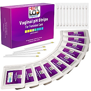 Vaginal pH Test Strips Kit for Women(10 Count) Individually Wrapped for pH Balance, Bacterial Vaginosis(BV), Yeast Infections, and Menopause