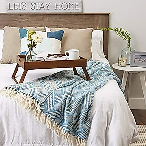 DII Transitional, Basketweave Woven Throw, 50x60, Teal