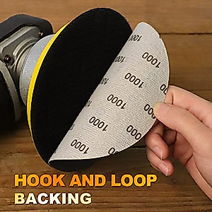 6 Inch (150mm) 3000 Grit High Performance Waterproof Hook & Loop Sanding Discs Heavy Duty Silicon Carbide Round Flocking Sandpaper for Wet/Dry Sanding Grinder Polishing Accessories, 20-Pack