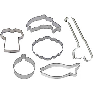 Fishing Cookie Cutter 6 Piece Set from The Cookie Cutter Shop - Fishing Pole, Bobber, Trout, Salmon Cookie Cutters – Tin Plated Steel Cookie Cutters