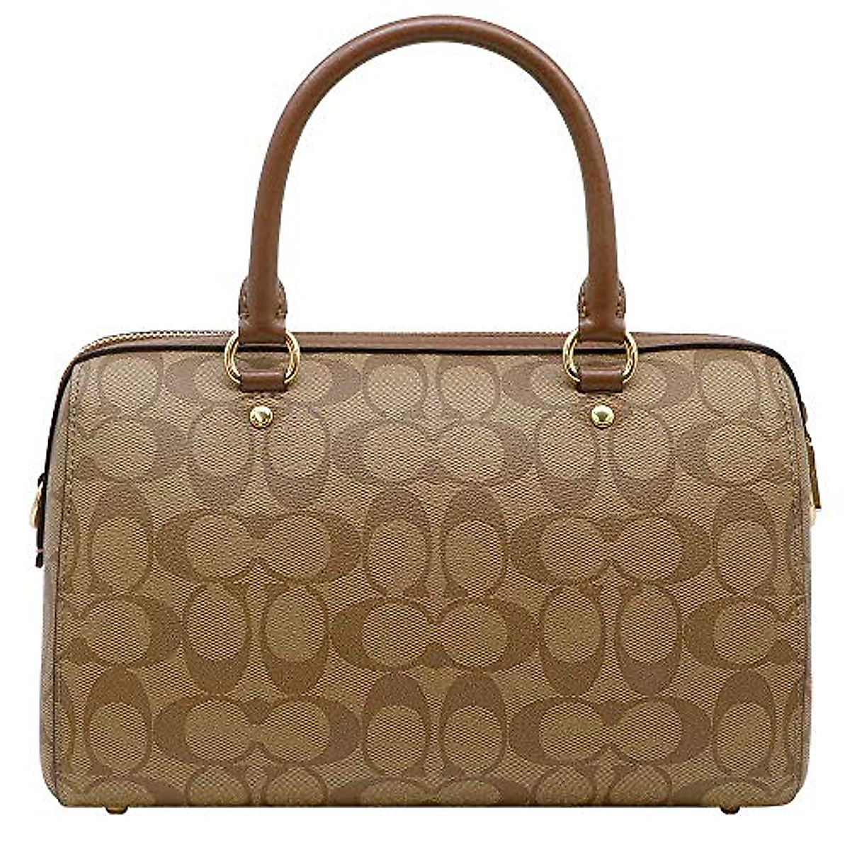 COACH Rowan Satchel In Signature Canvas (IM/Khaki Saddle)