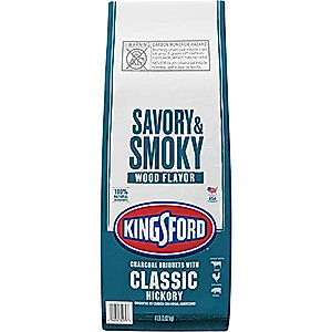Kingsford 32079 Original Charcoal Briquettes with Hickory, 8 lb, Black