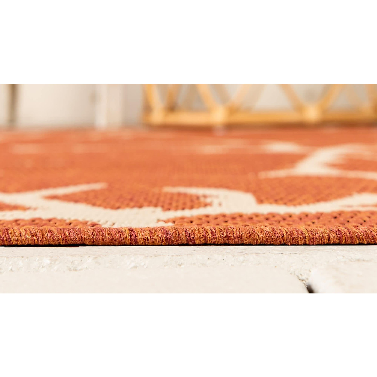 Unique Loom Outdoor Botanical Collection Area Rug - Branch (7' 1" x 10' Rectangle, Terracotta/ Beige)