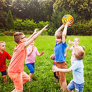 ZOOJOY Cartoon Playground Balls Toddlers, 5" Rubber Kickballs, Outdoor/Indoor Ball Game for Kids, for Boys Girls, W/Pump (Green)