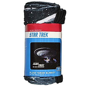 INTIMO Star Trek The Next Generation USS Enterprise NCC-1701-D Starship Fleece Plush Throw Blanket 60" x 48" (152cm x 122cm)