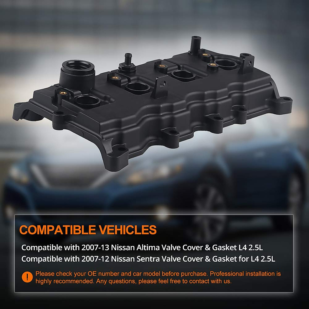 WATERWICH Valve Cover Compatible with Nissan Altima Sentra 2.5L 2007 2008 2009 2010-2013 with Gasket Replaces 13264JA00A 13270JA00A