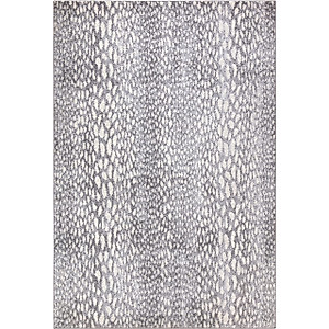 Abani Area Rug - 4x6 - Antelope Collection - Indoor Use - Grey & Cream Animal Print - Medium Pile-Turkish Made-Stain & Shed Resistant Livingroom Bedroom Kitchen Office-Safe for Kids & Pets-Soft Feel