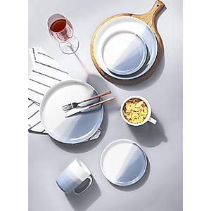 Teocera Dessert Plates set of 4 | 7.2 Inch Round Dessert Salad Plates - Small Appetizer Plates - Dishwasher, Microwave, and Oven Safe, Blue-gray