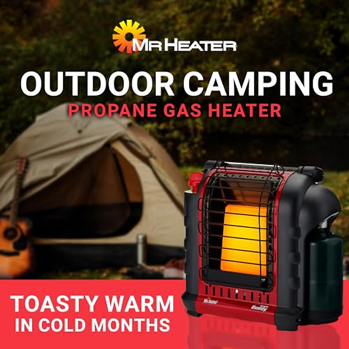 Mr. Heater Portable Buddy 9,000 BTU Propane Gas Radiant Heater with Piezo Igniter for Outdoor Camping, Job Site, Hunting, and Tailgates (2 Pack)