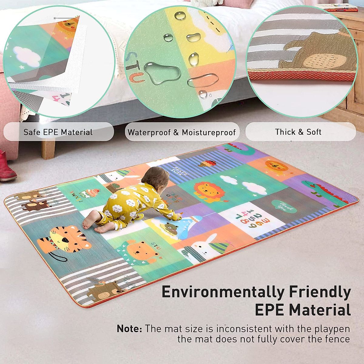 Cowiewie Baby Playpen with Mat 80.7X 61 x 27 inch Extra Large Playpen with Hanging Basket, 50 Ocean Balls and 4 Pull Rings, Safety Mesh Playpen, Kids Activity Center, Playpen for Babies and Toddlers