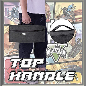 CURMIO Game Console Carrying Case Compatible with Xbox Series X, Game Disc Storage Bag for up to 24 Discs Compatible for PS4/PS4 Pro/PS3/PS5/Xbox One/Xbox Series X/S