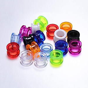 9 Pairs Clear UV Acrylic Screw Doble Flared Ear Plugs Tunnels Expander Ear Gauges Piercing (Gauge=00g(10mm))