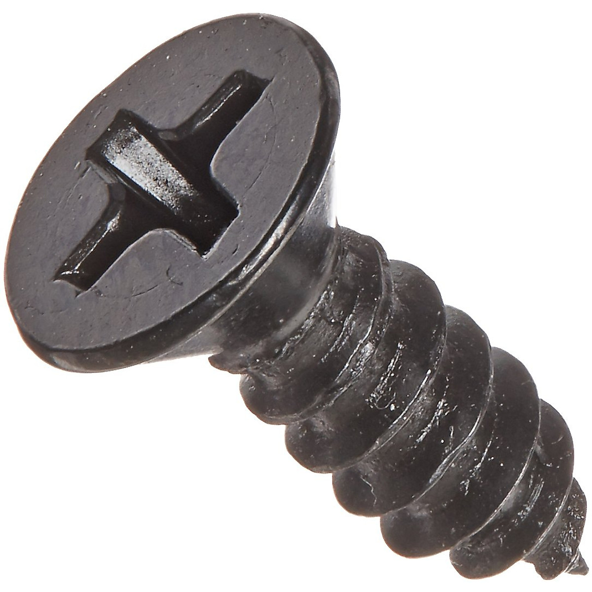 Small Parts 0808ABPFB Steel Sheet Metal Screw, Black Oxide Finish, 82 degrees Flat Head, Phillips Drive, Type AB, #8-18 Thread Size, 1/2" Length (Pack of 100)