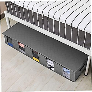 STOBAZA 1pc box Container Bed Bins Storage Quilt Dividers Capacity Clothes Gray Under Bags Non-woven Zipper and Shoe Divider Cloth for with Toys Clothing Practical Case