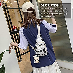 VALICLUD Hiking Backpack Small Crossbody Bag Mini Sling Backpack Small Cow Print Purse Canvas Cartoon Sling Bag Cell Phone Purse Cute Small Backpacks