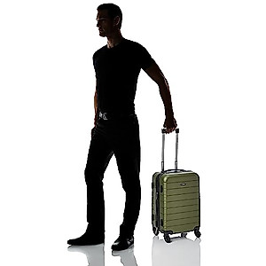 Wrangler Smart Luggage Set with Cup Holder and USB Port, Olive Green, 20-Inch Carry-On