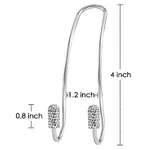 Guoord 【2024 Upgraded】 Car Headrest Hook Decorations, 2 Pcs Bling Purse Hook Hangers, Stainless Hooks Car Hangers and Durable Backseat Holder, Storage Universal for SUV Truck Vehicle(White)